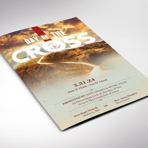 Vintage Easter Sunday Program Template | Canva: Green & Gold 4-page ...