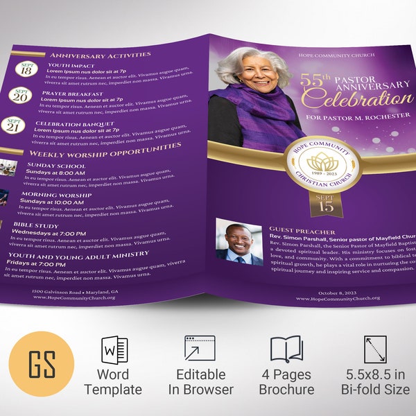 Purple Anniversary Program - Etsy