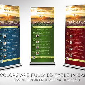 Church Anniversary Banner Template: Purple and Gold (canva Digital ...