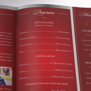 Red Silver Anniversary Gala Program Template: Church Banquet (canva, 5 ...