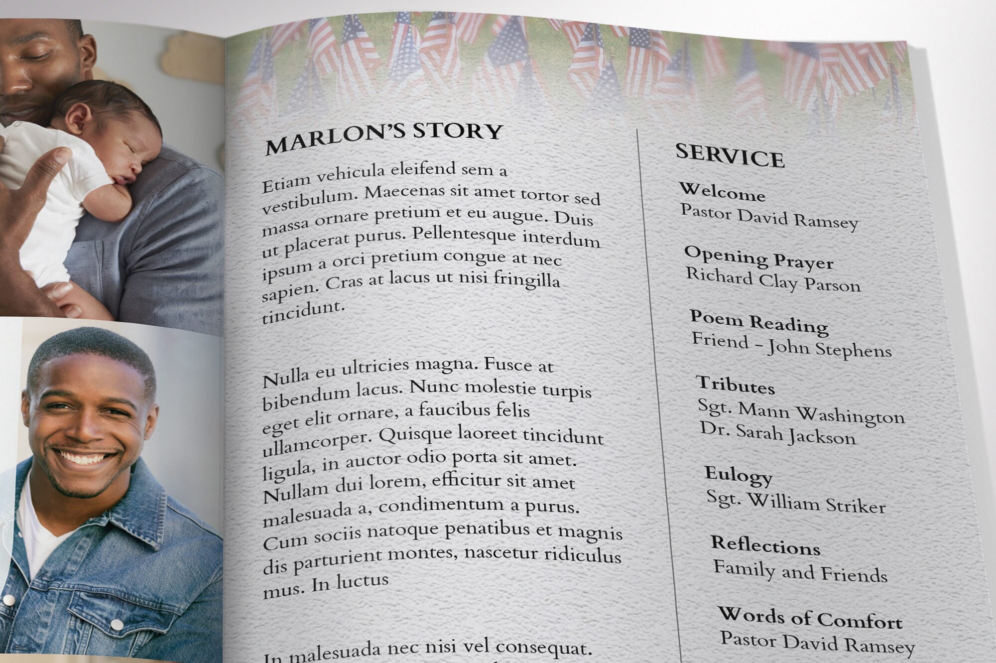 American Air Force Funeral Program Template for Word and - Etsy