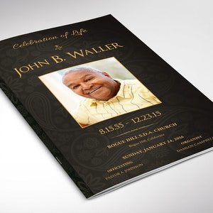 Black Funeral Program Template: Celebration of Life, Obituary (word ...