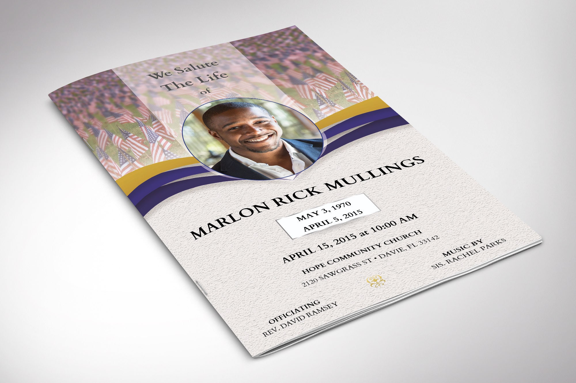 American Air Force Funeral Program Template for Word and - Etsy