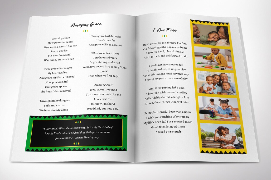 Jamaican Funeral Program Template for Canva 8 Pages - Etsy Australia