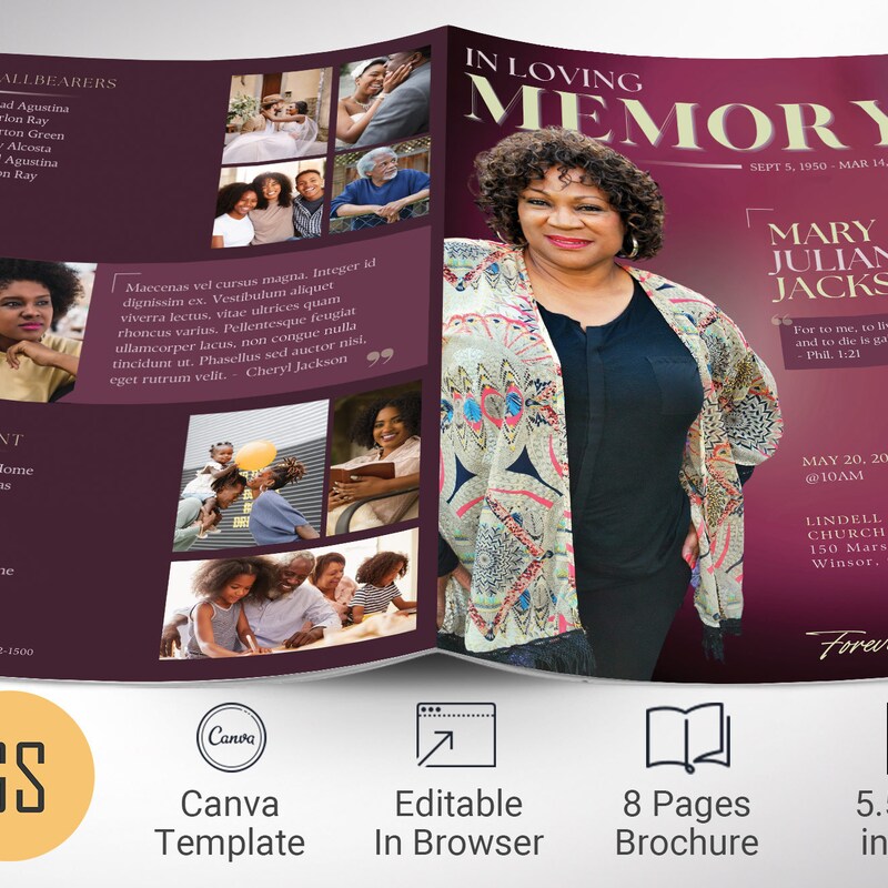 Maroon Funeral Obituary - Etsy