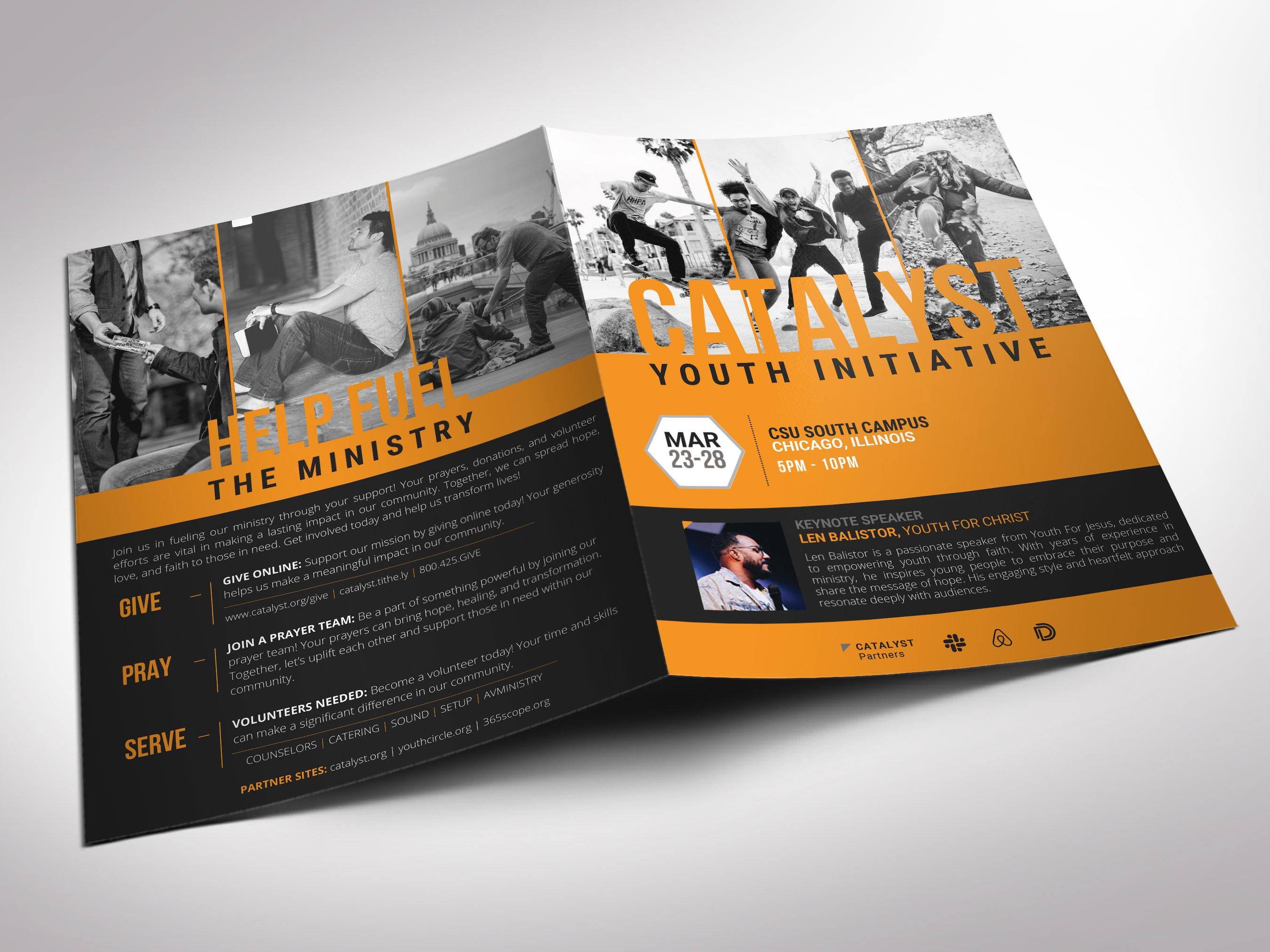 Catalyst Youth Conference Program Template: Orange Church Brochure ...