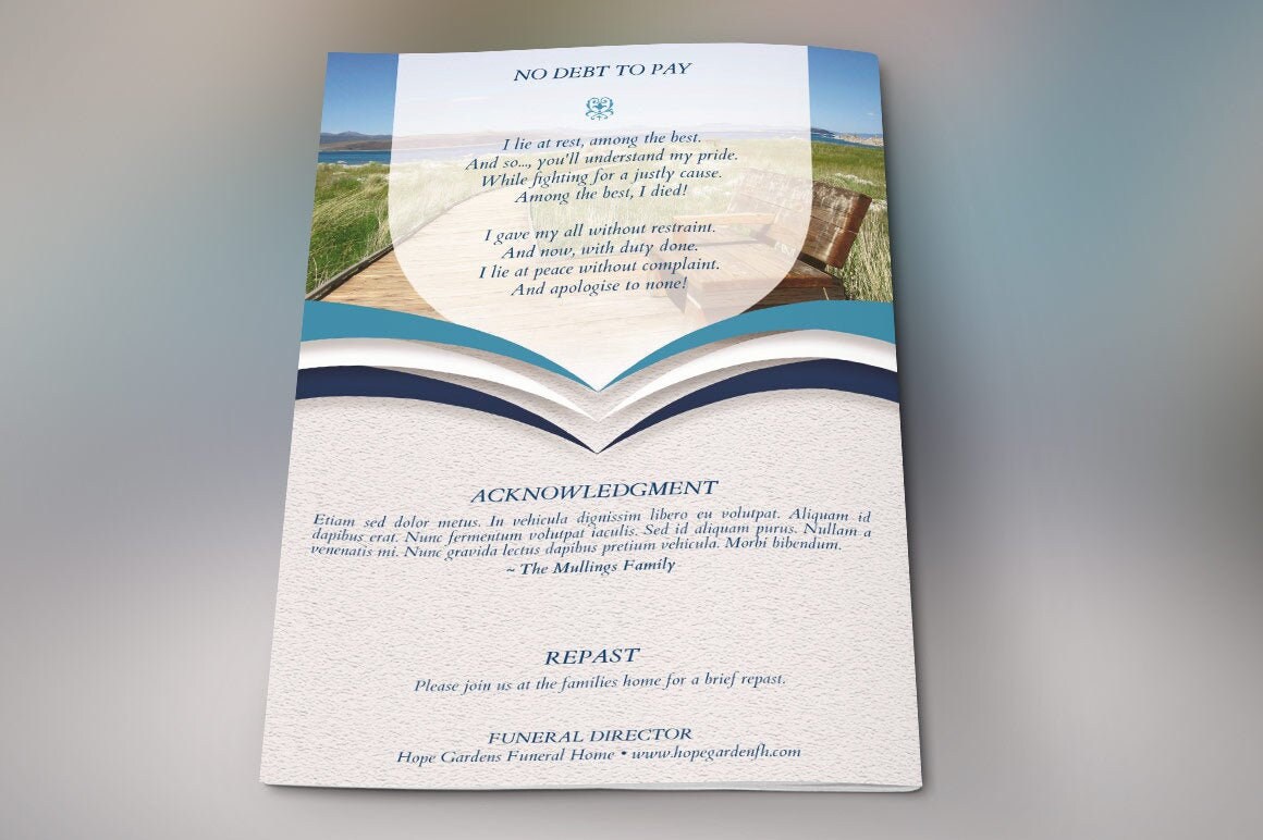 American Navy Funeral Program Template for Word and Publisher - Etsy