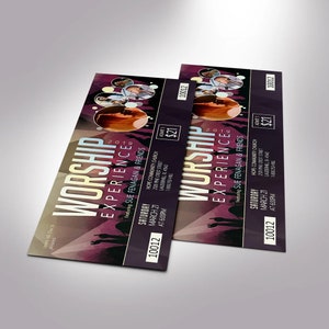 Worship Concert Ticket Template for Word and Publisher: Church ...