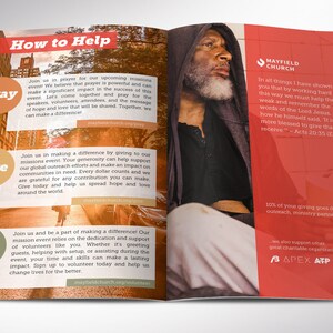Church Missions Brochure Template, Canva, Church Planting, Orange ...