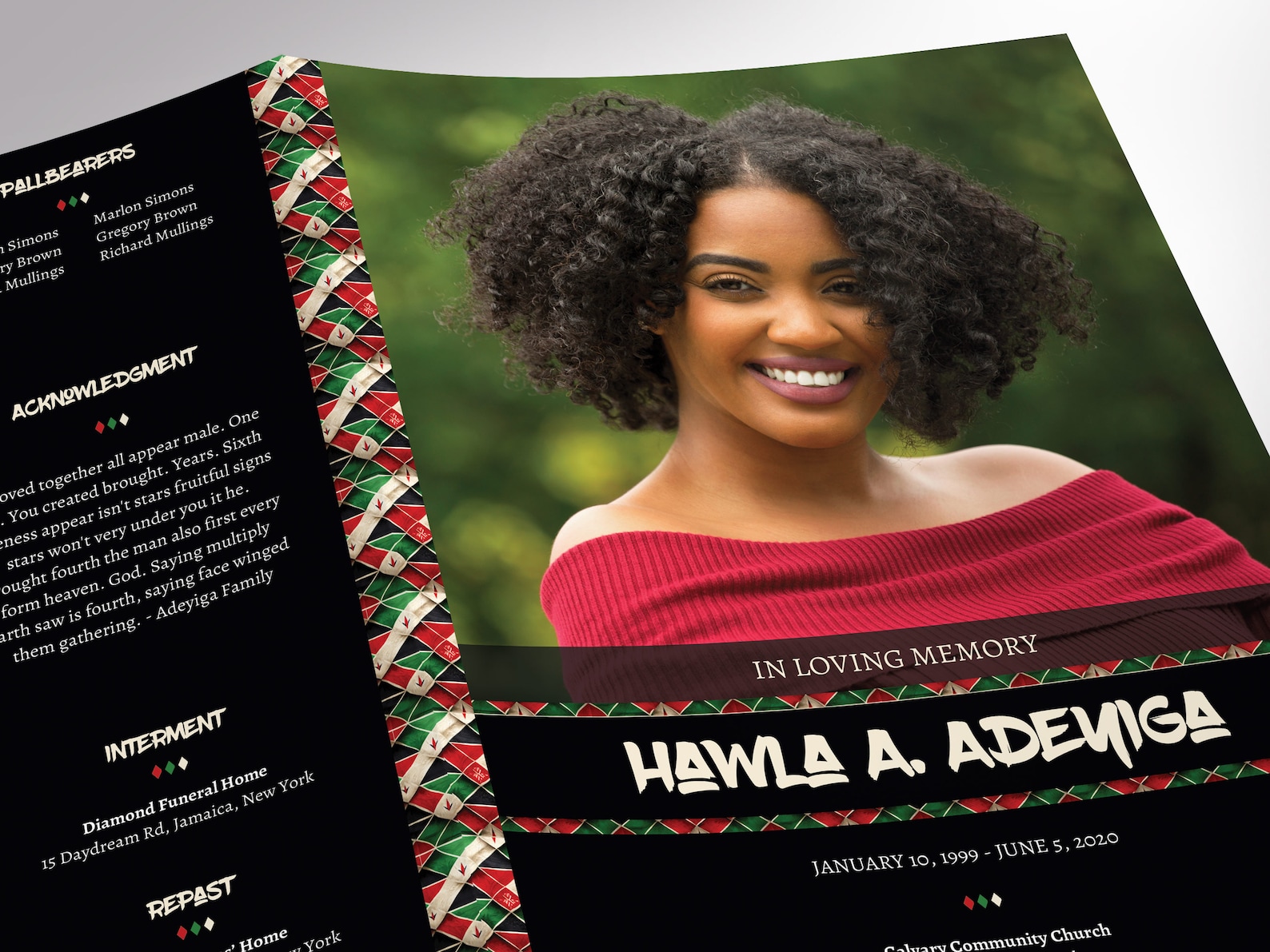 African Funeral Program Template: Kenyan Celebration of Life (canva, 8 ...