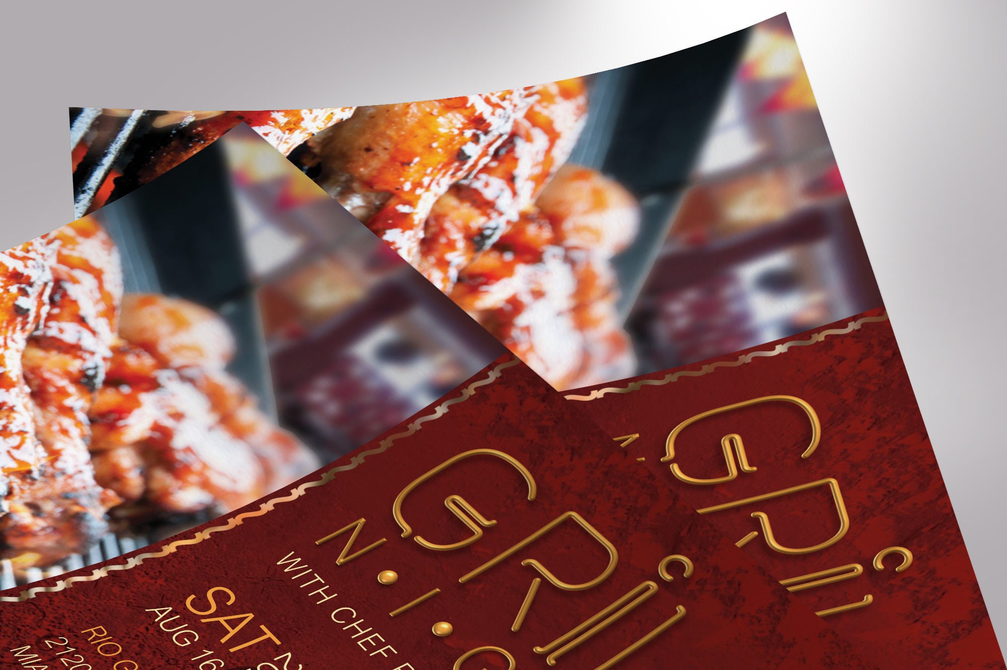 BBQ Flyer Template: Grilling Competition Invite (4x6 Inches) (digital ...