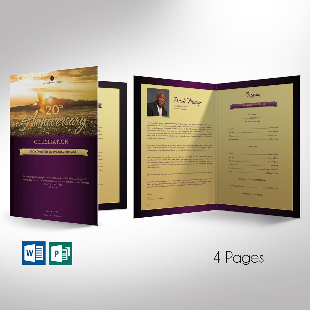 Free Church Anniversary Program Template