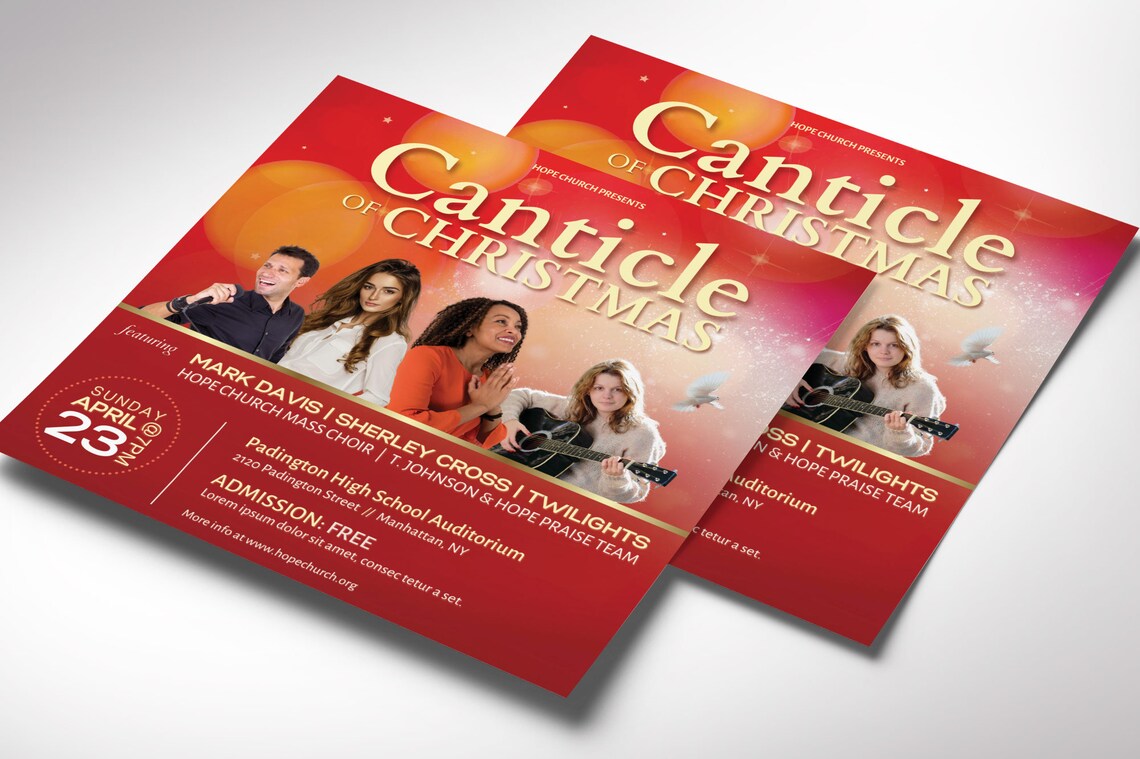 Christmas Concert Flyer Template for Canva Concert - Etsy
