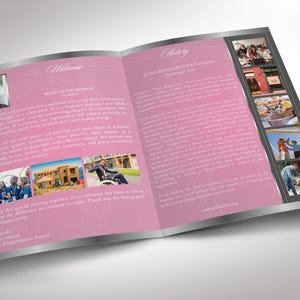 Pink & Silver Anniversary Gala Program Template: 8-page Canva Design ...