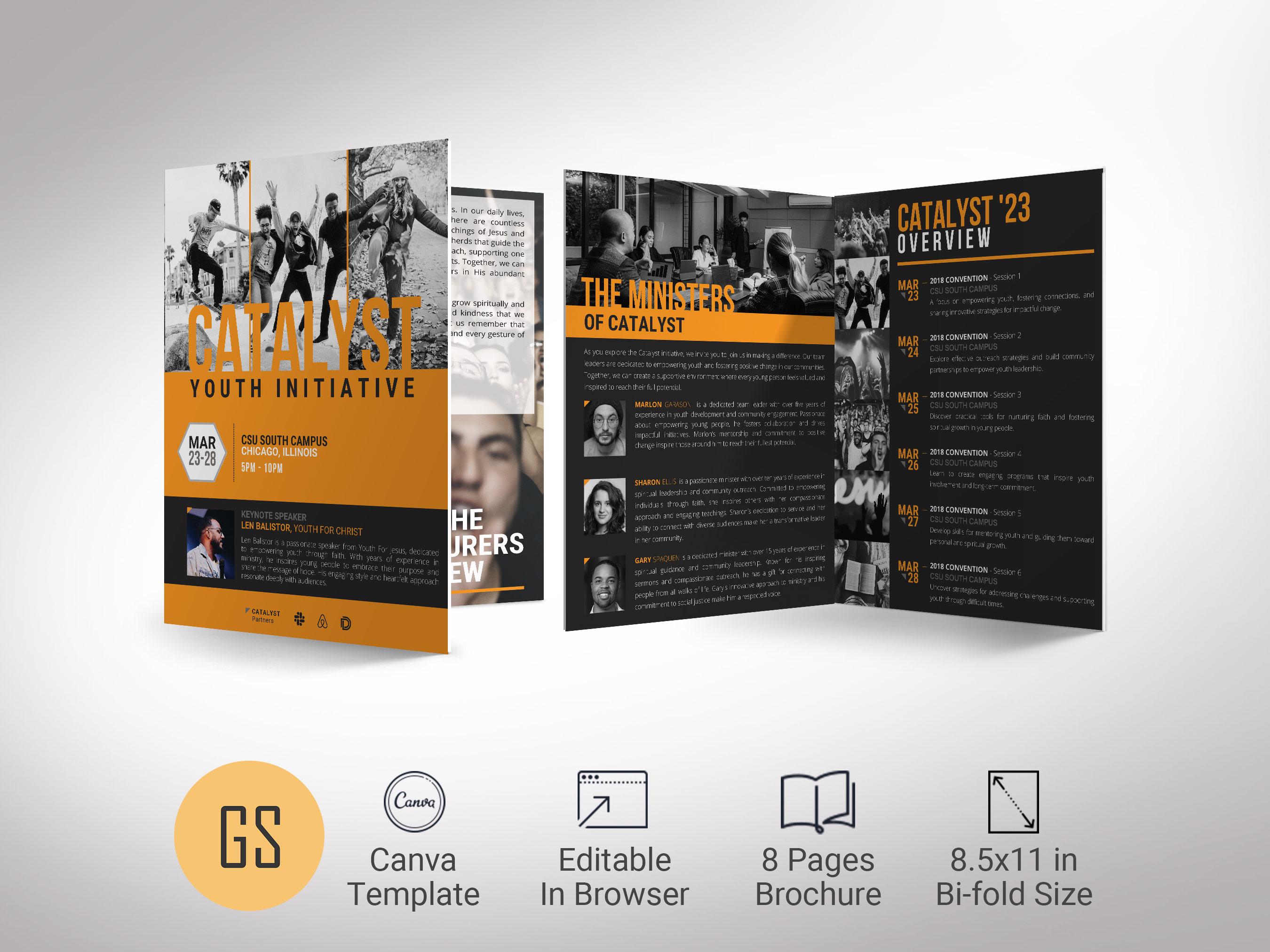 Catalyst Youth Conference Program Template: Orange Church Brochure ...
