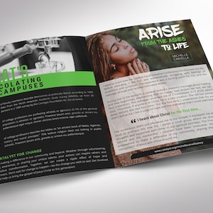Youth Conference Program Template | Canva: Green & Black 8-page Bifold ...