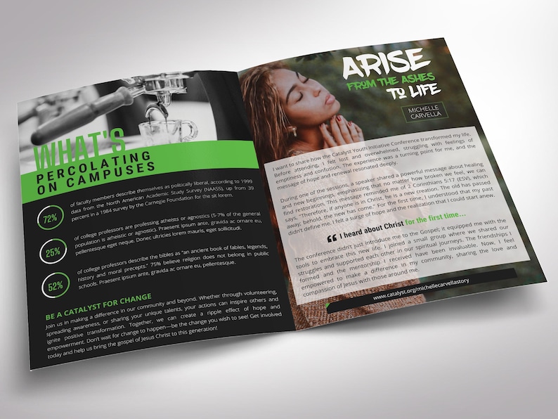 Youth Conference Program Template: Green Catalyst Church Brochure ...