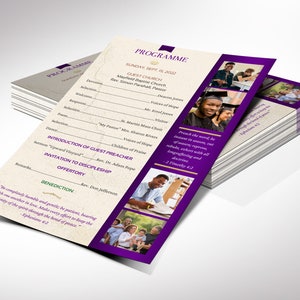 Purple & Gold Pastor Anniversary Program Template: Church Banquet ...