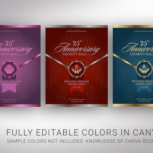 Green & Gold Anniversary Gala Program Template | Canva: 8-page Bifold ...