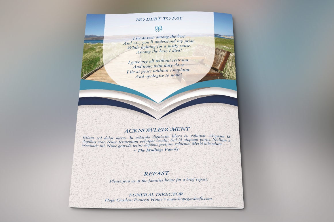 American Navy Funeral Program Template for Word and Publisher - Etsy
