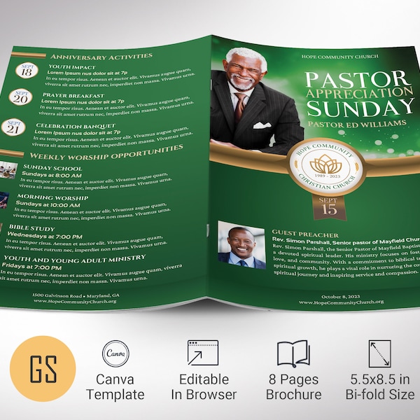 Pastor Installation Program Template - Etsy