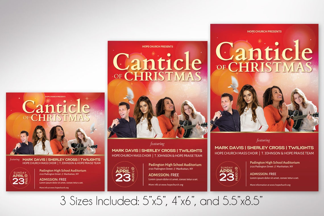 Christmas Concert Flyer Template for Canva Concert - Etsy