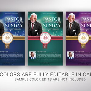 Green & Gold Pastor Appreciation Program Template: Church Event (canva ...