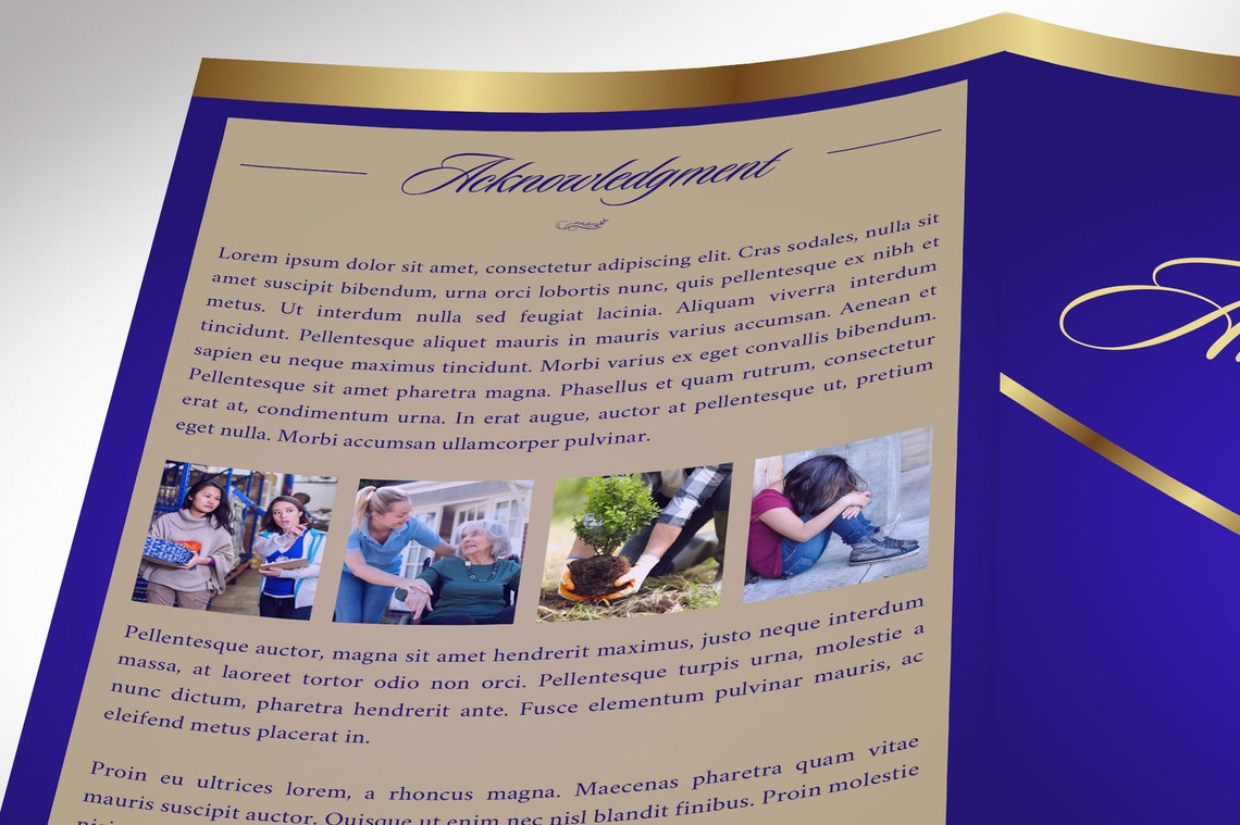 Violet Gold Anniversary Gala Program Template for Canva 4 - Etsy