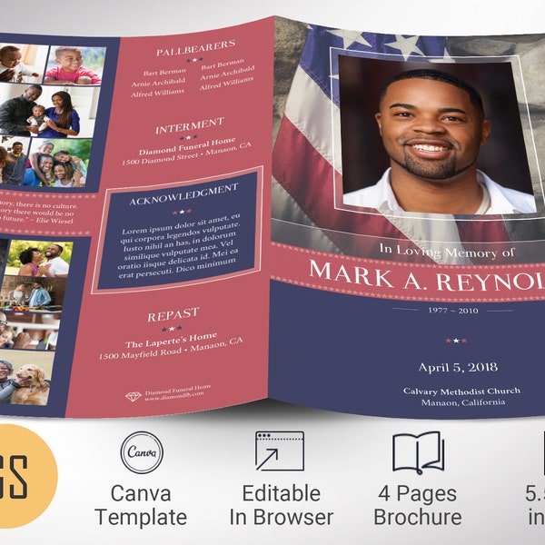 Military Funeral Brochure - Etsy