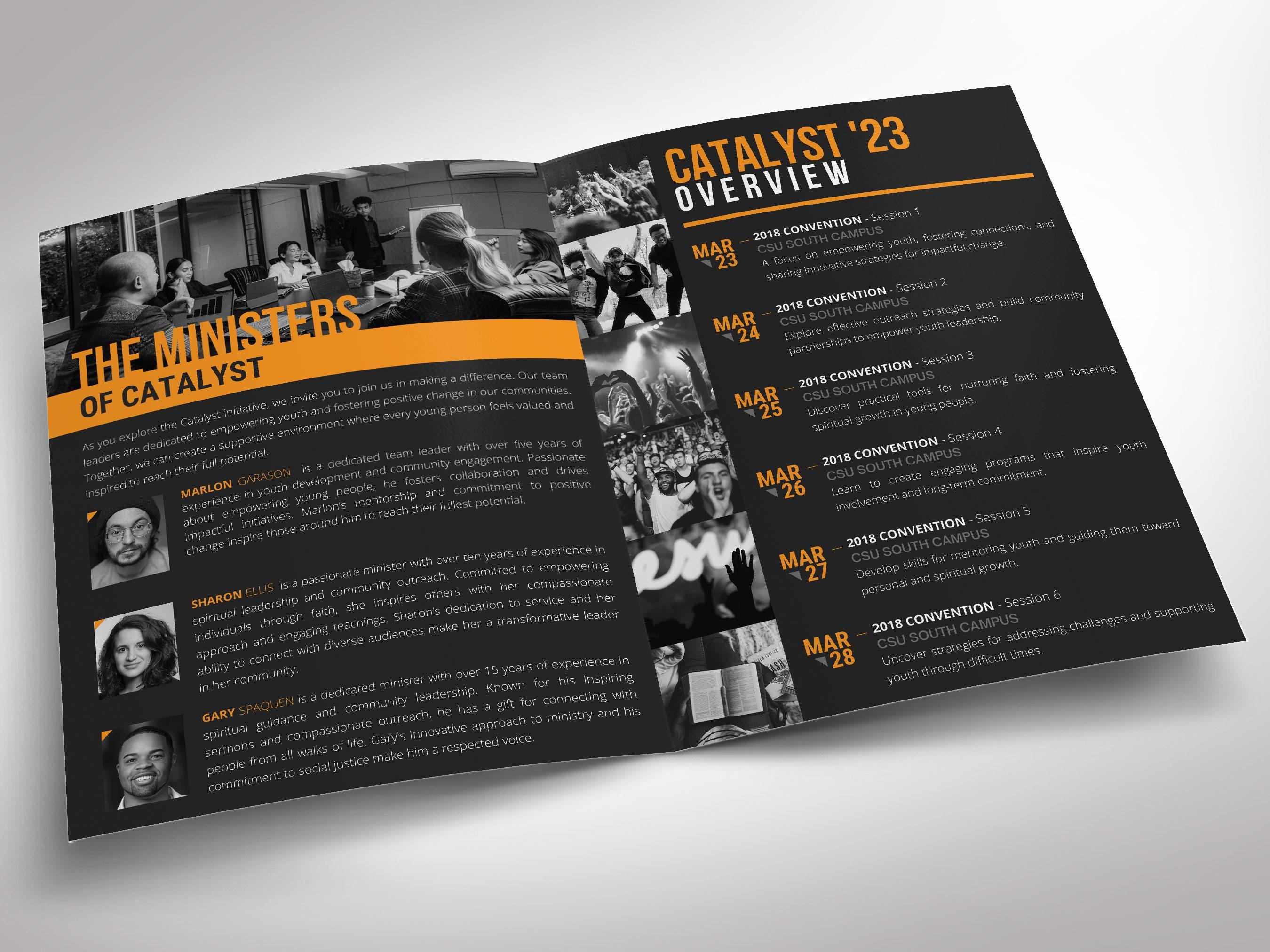 Catalyst Youth Conference Program Template: Orange Church Brochure ...