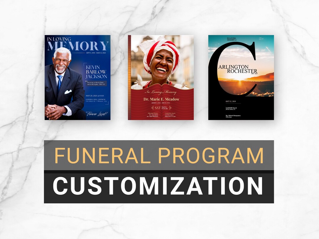 Funeral Program Template Editing Service, Add-on, Graphic Design ...