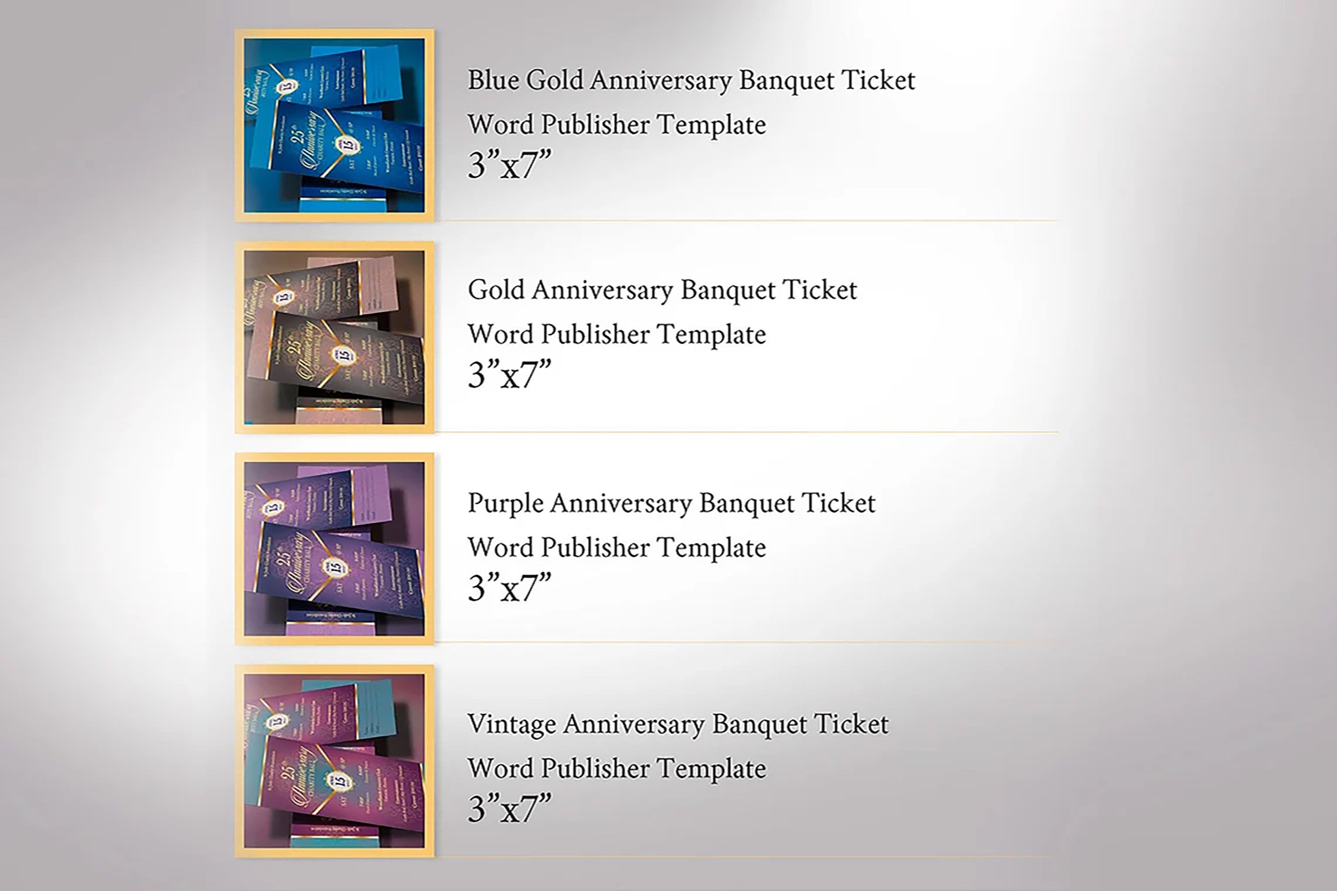 Church Anniversary Ticket Template Bundle: Fundraiser Gala Event Pass ...