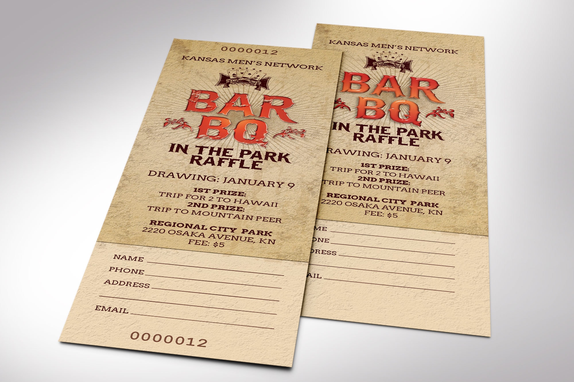 Barbecue Raffle Ticket Word Publisher Template 5 Backgrounds - Etsy