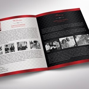 Diamond Church Anniversary Program Template | Canva: Black & Red 8-page ...