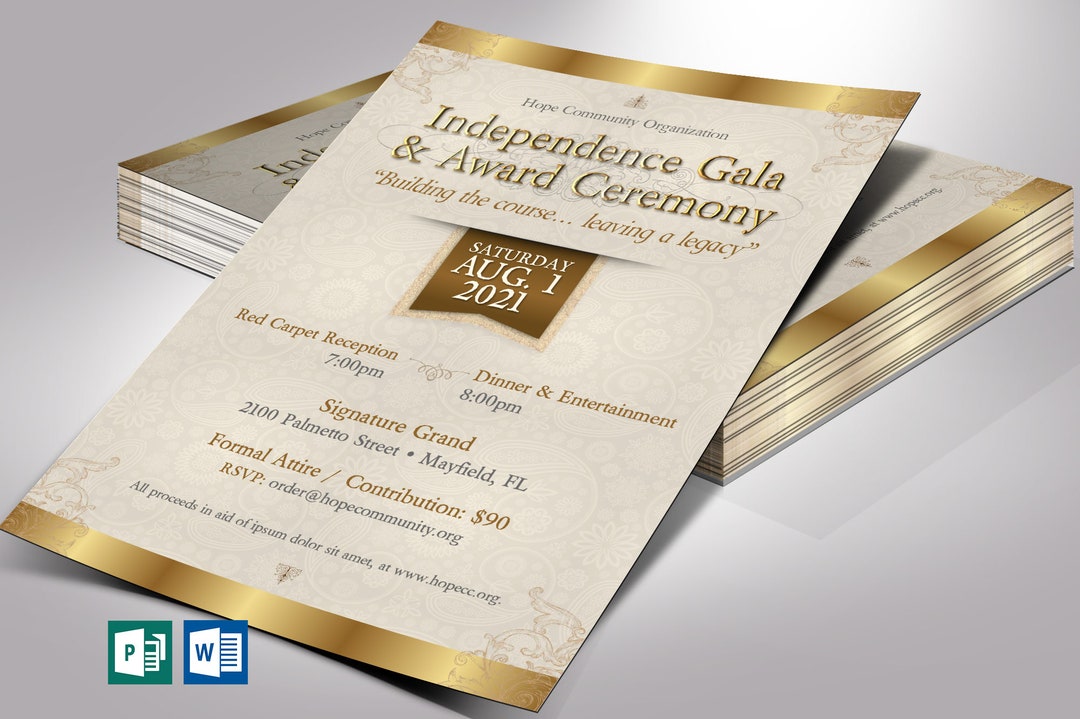 Independence Banquet Flyer Template Set, Word and Publisher, Church ...