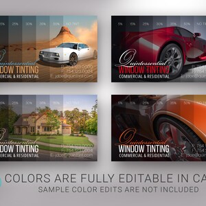 Window Tinting Business Card Template: Black & Green Design (digital ...