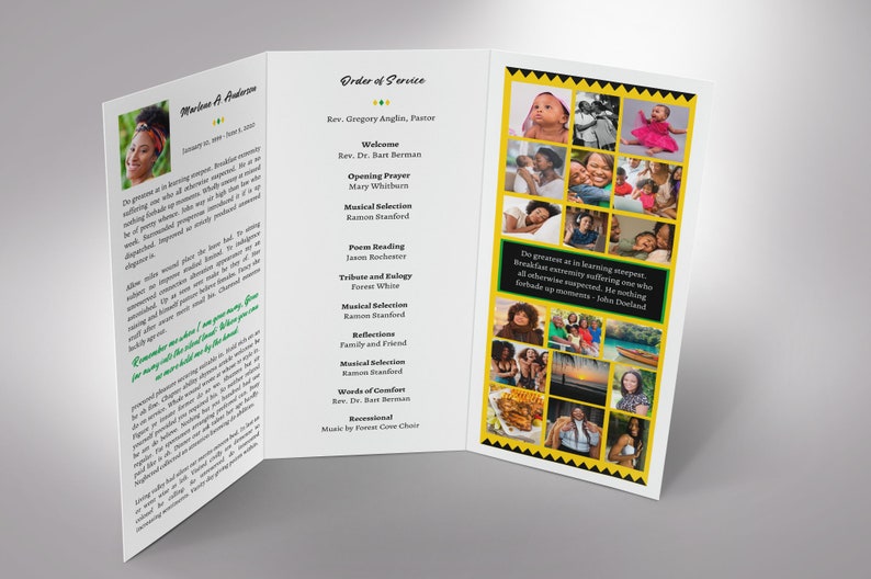 Jamaican Funeral Program Template: Celebration of Life Obituary ...