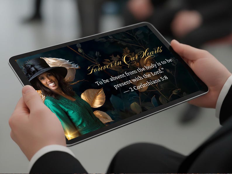 White Rose Funeral Slideshow Template Canva Memorial Video 32 Slide ...