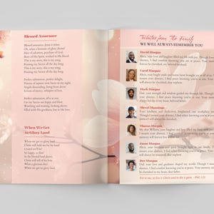 Beige Funeral Program Canva Template, Beige Pink Floral Essence, Legal ...