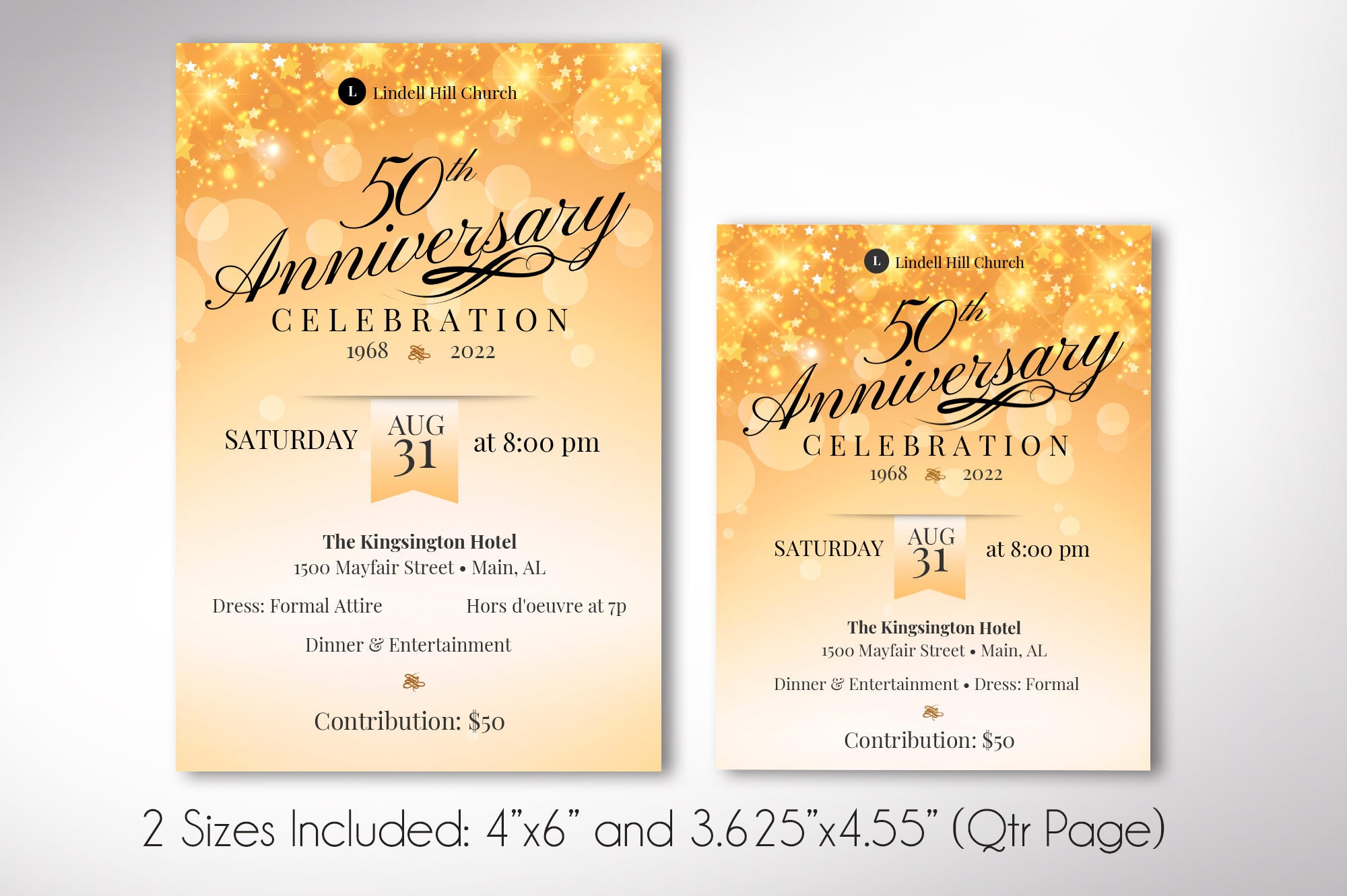 Church Anniversary Invitation Template For Canva 2 Sizes Etsy Church Anniversary Invitation Template For Canva 2 Sizes Etsy
