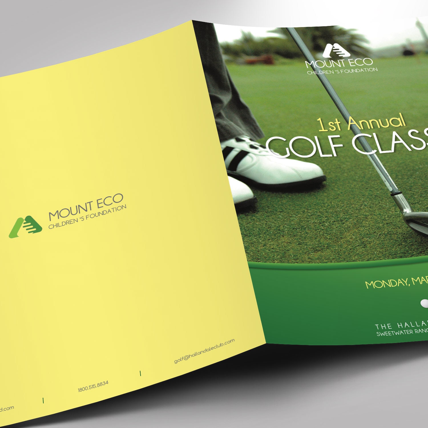 Charity Golf Tournament Brochure Template | Word & Publisher, Yellow ...