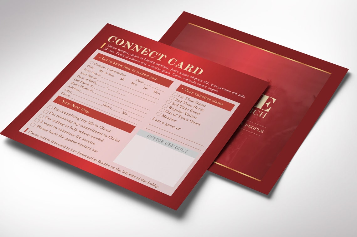 Red Square Connect Card Template for Canva New Here Guest - Etsy