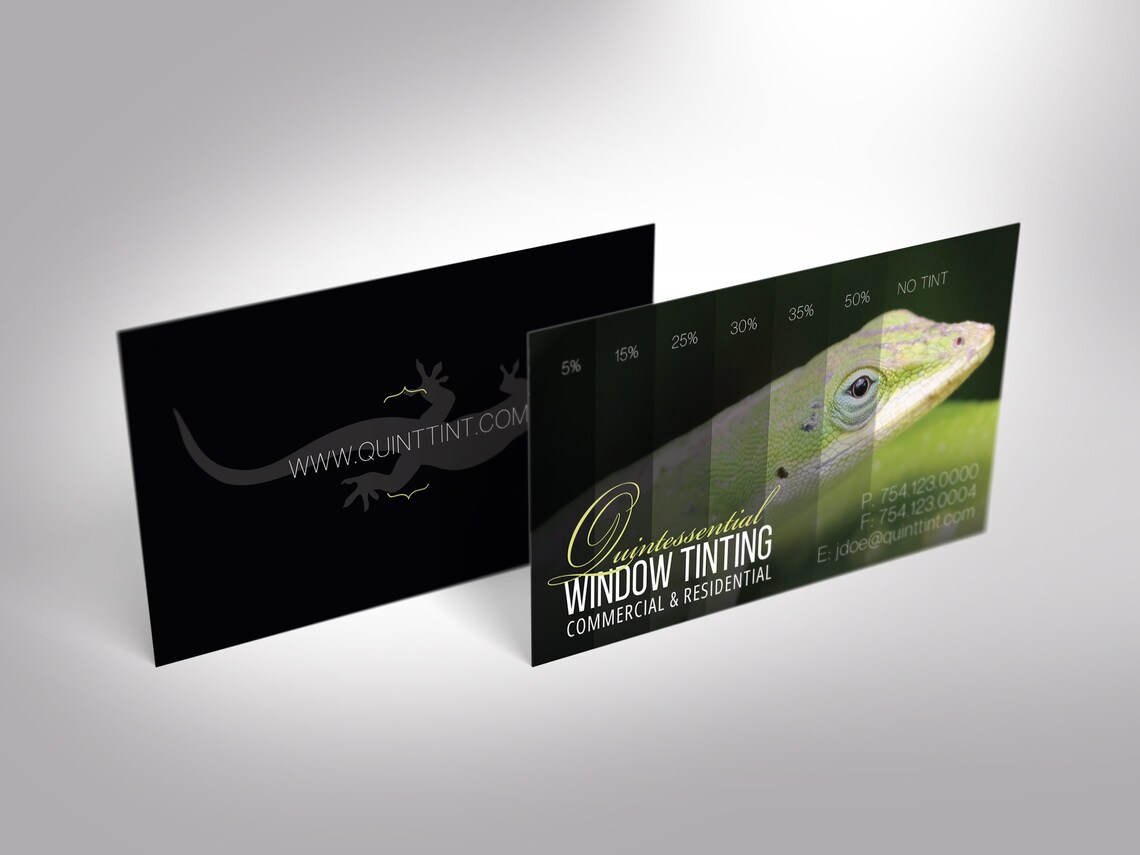Window Tinting Business Card Template: Black & Green Design (digital ...