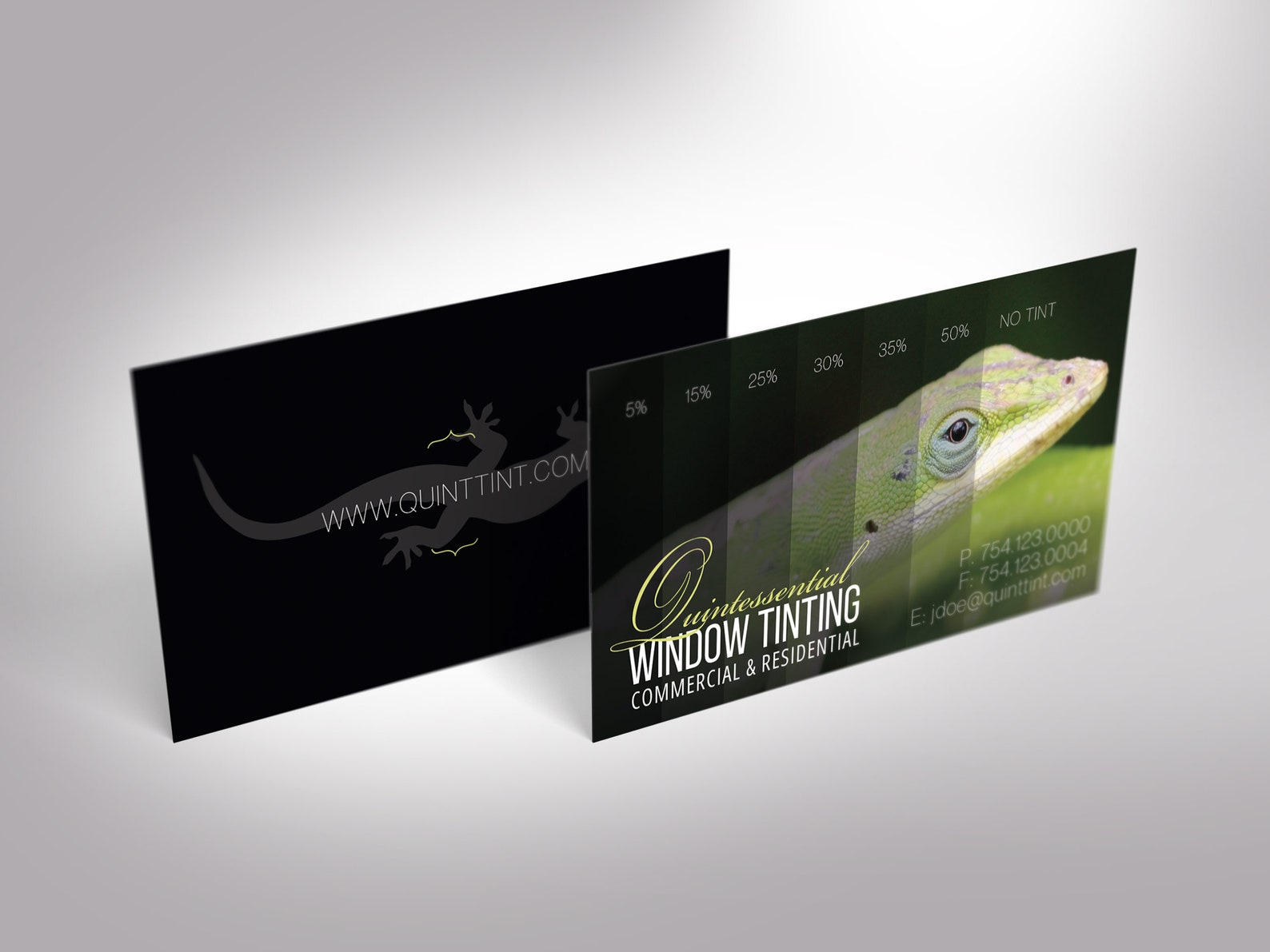 Window Tinting Business Card Template: Black & Green Design (digital ...