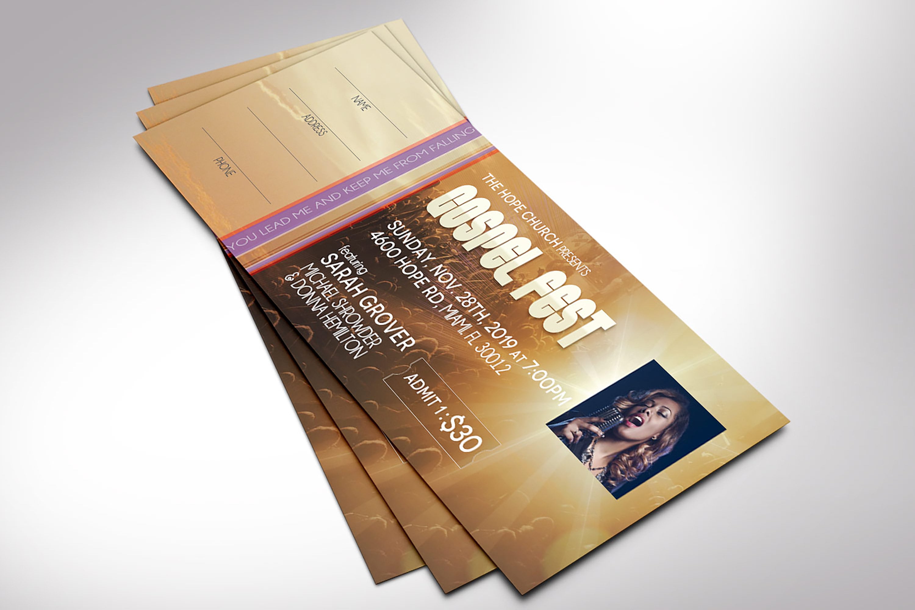 Gospel Concert Ticket Design