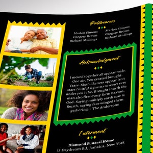 Jamaican Funeral Program Template for Canva 8 Pages - Etsy Australia