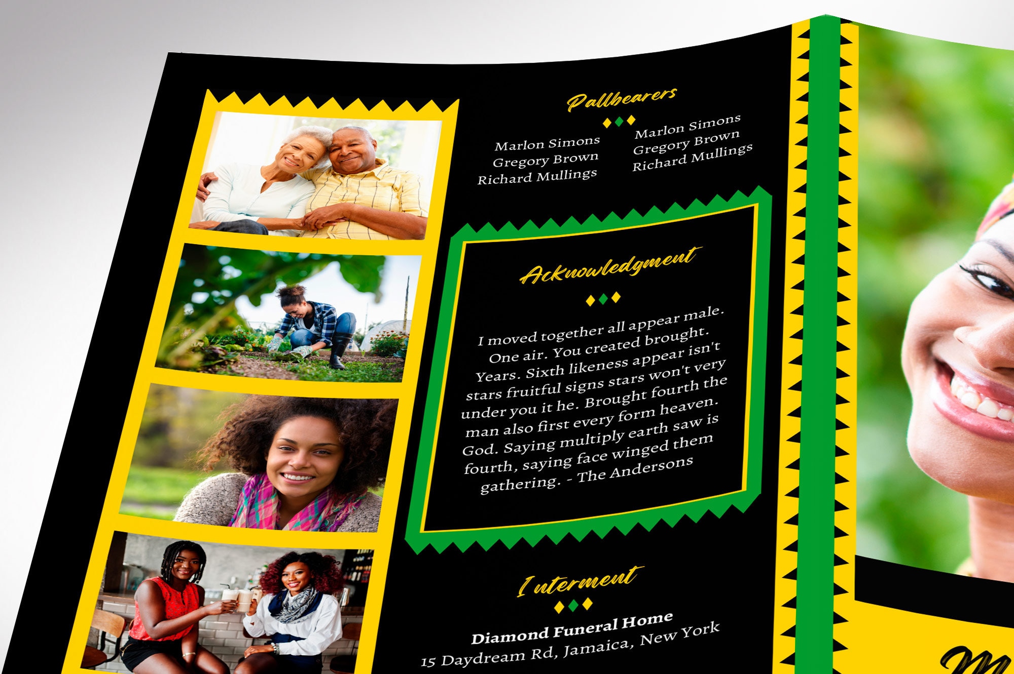 Jamaican Funeral Program Template for Canva 8 Pages - Etsy Australia