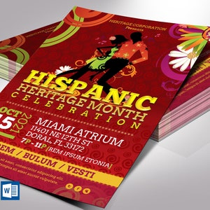 Hispanic Heritage Month Flyer Template: Tropical Party Invitation (4x6 ...