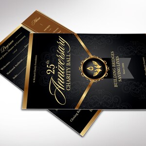 Black Gold Church Anniversary Gala Program Template: One-page Elegant ...