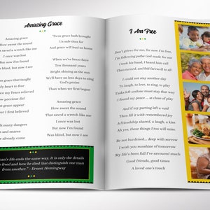 Jamaican Funeral Program Template Set, Word and Publisher, Black Green ...